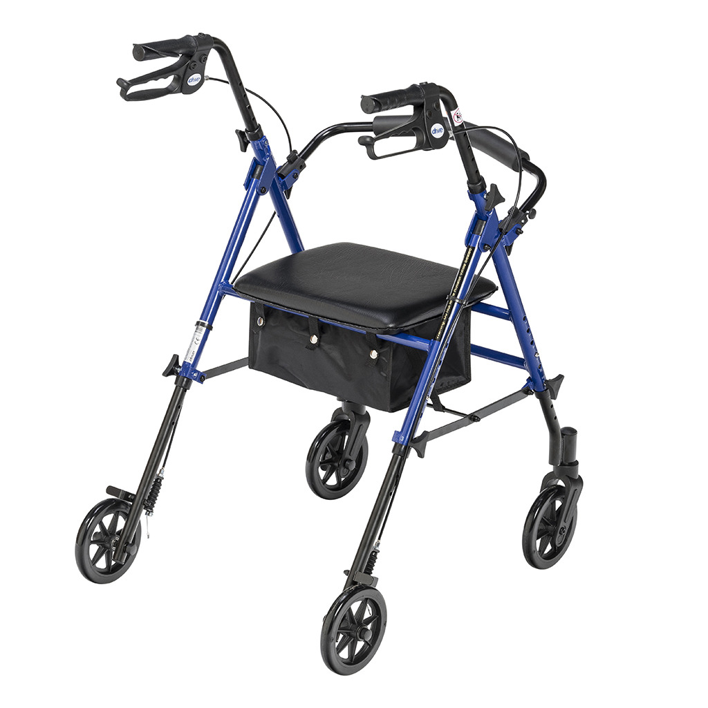 Drive Adjustable Height Rollator 6" Casters
