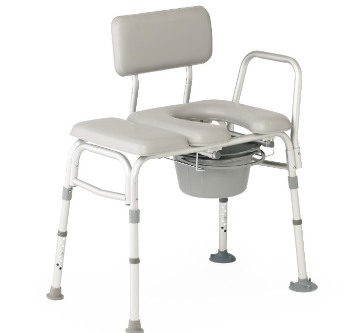 Padded Transfer Bench w/Commode - KC Home Medical